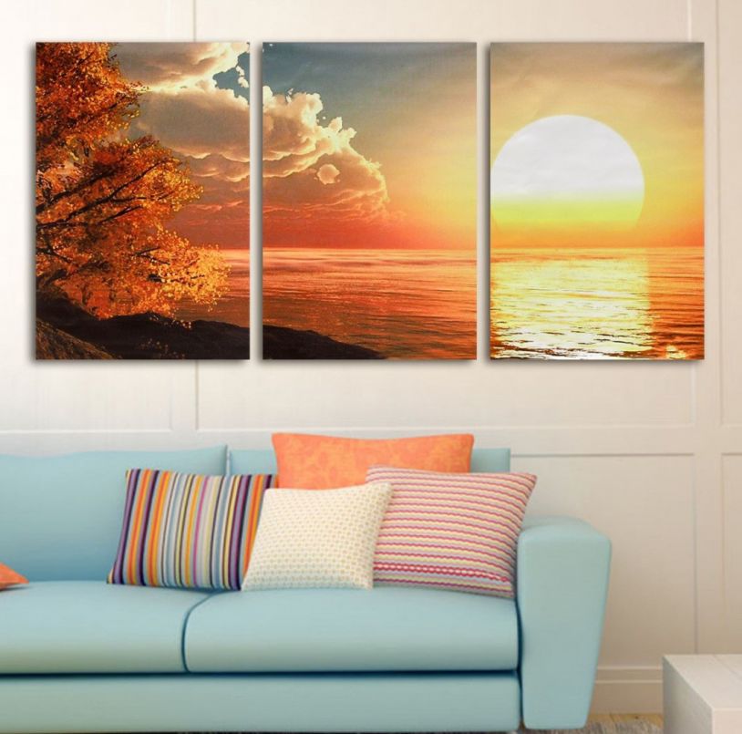 Wall Painting Sunset - 814x805 Wallpaper - teahub.io