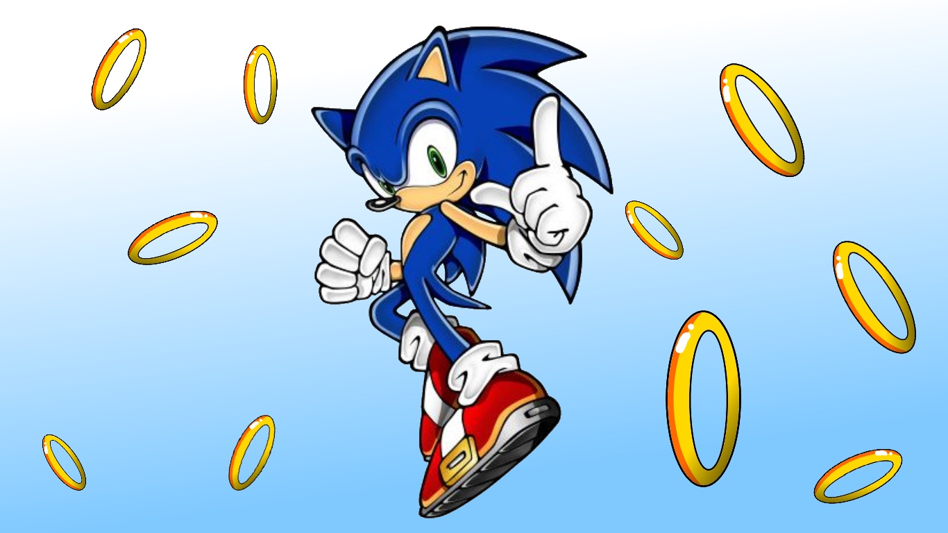 Sonic The Hedgehog With Rings - 1366x768 Wallpaper - teahub.io