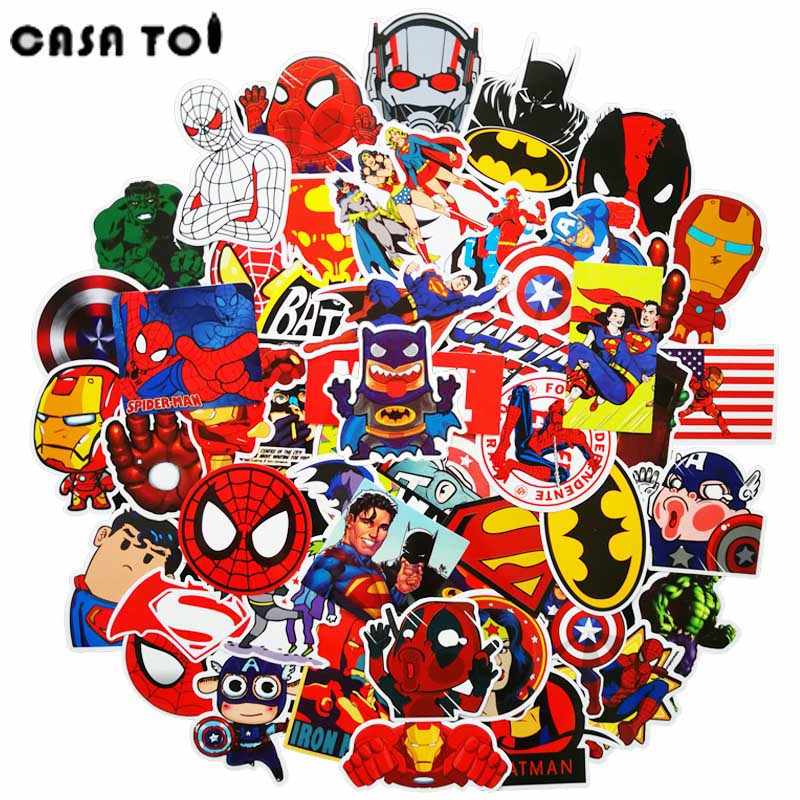 Download 50 Pcs Superhero Stickers Wallpaper Decal Motorcycle ...
