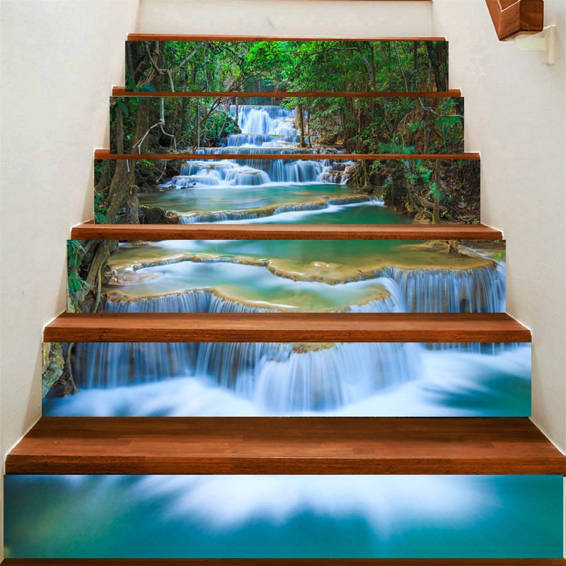 Fuloon Waterfall 3d Stair Sticker Diy Steps Sticker - Imagenes De ...