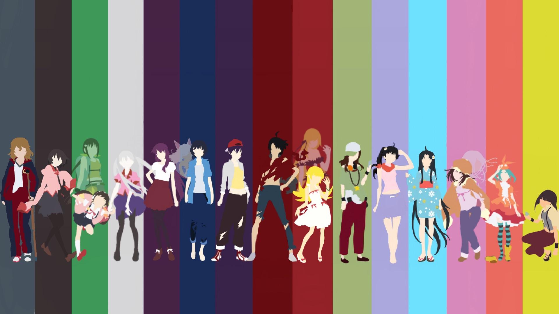 Monogatari Cast - 1920x1080 Wallpaper - teahub.io