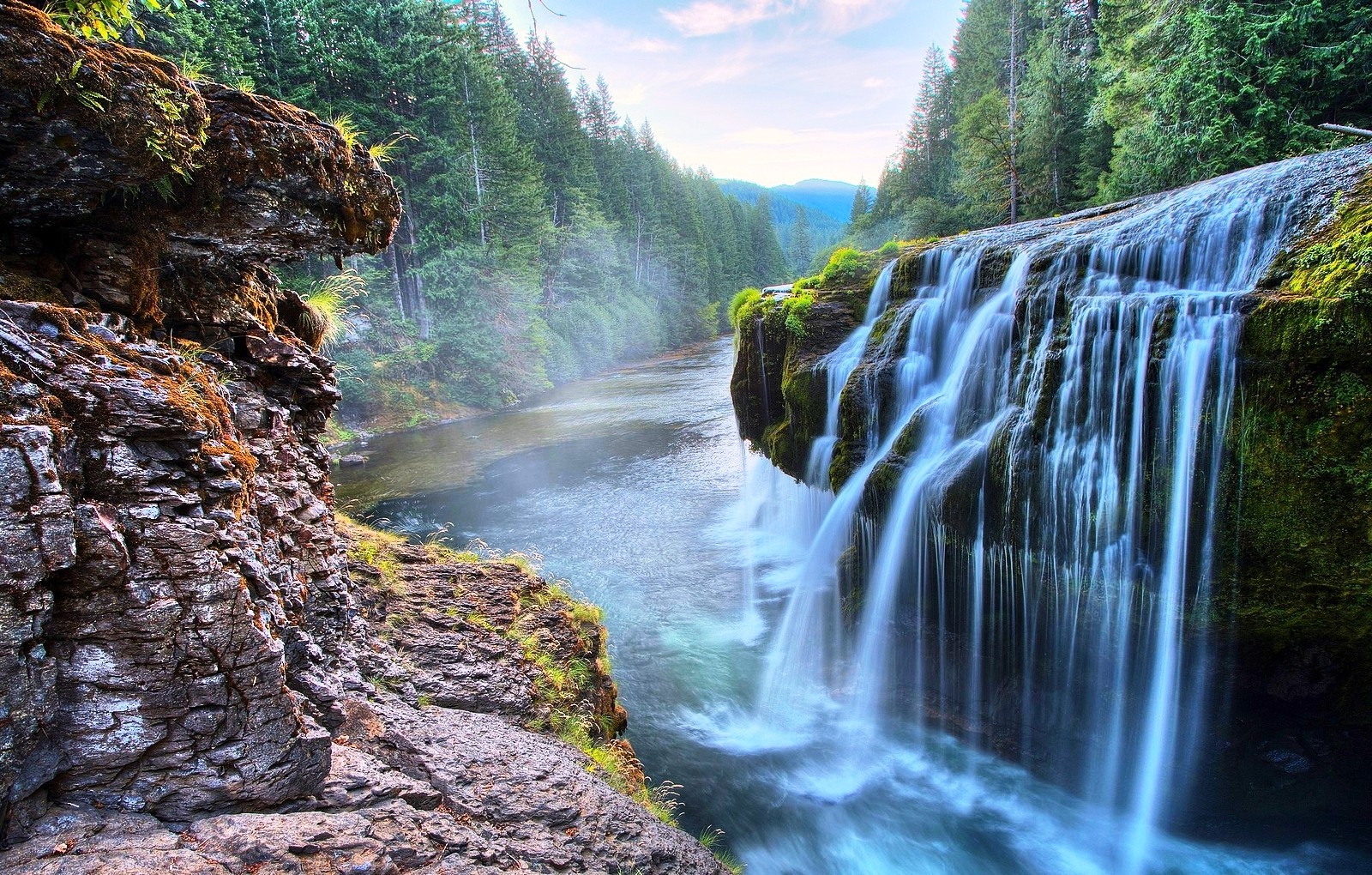 Waterfall Nature River Background - 1600x1020 Wallpaper - teahub.io