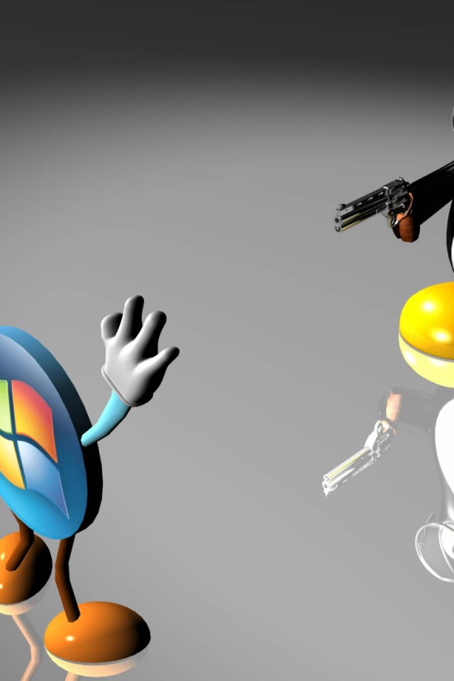 Funny Linux Vs Windows Wallpaper - 640x960 Wallpaper - teahub.io