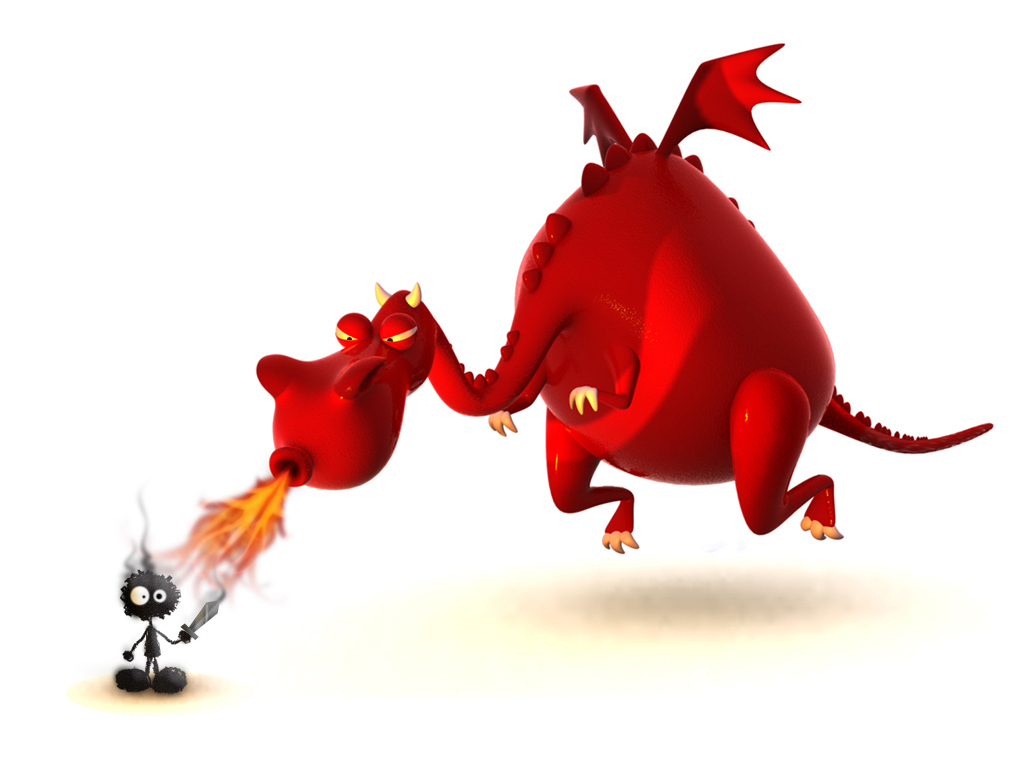 Cartoon Of Red Dragon Fire - 1024x768 Wallpaper - teahub.io