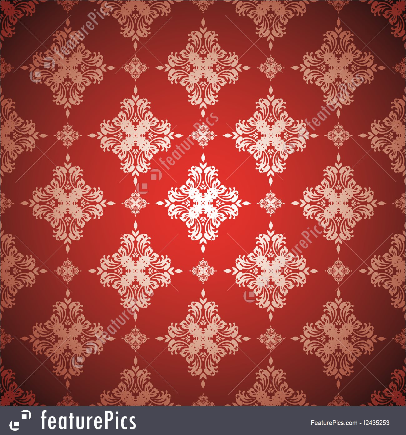 Download Red And Silver Seamless Wallpaper Design With Floral - Red ...