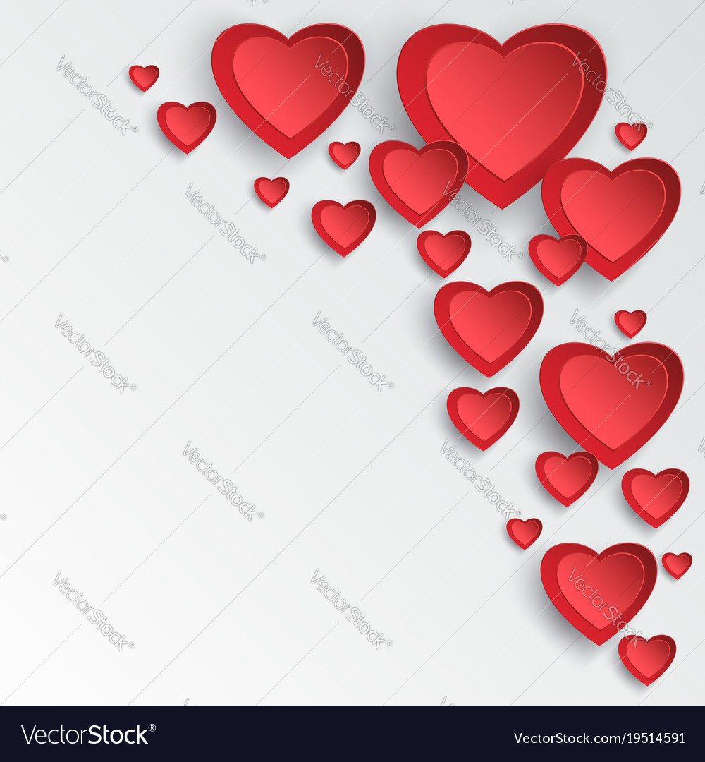 Trendy Abstract Background With 3d Hearts Stock Vector - 1000x1080 ...
