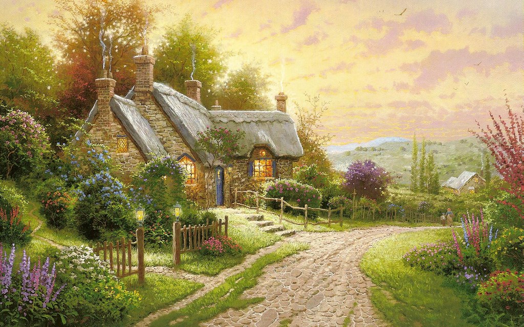 Thomas Kinkade Summer - 1024x640 Wallpaper - teahub.io