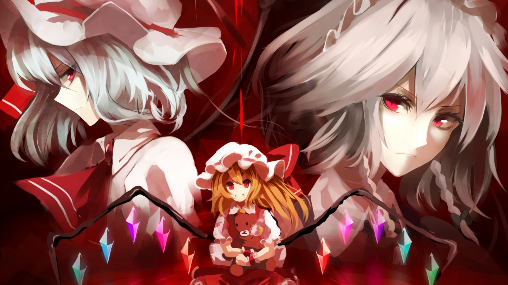 Touhou, Remilia Scarlet, Izayoi Sakuya, Flandre Scarlet - Touhou Remilia And Flandre - 1920x1080 ...