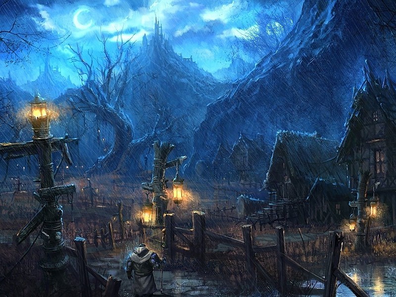 Horror Moon Light Fantasy Art Wallpaper - Fantasy Art Rain - 800x600 ...