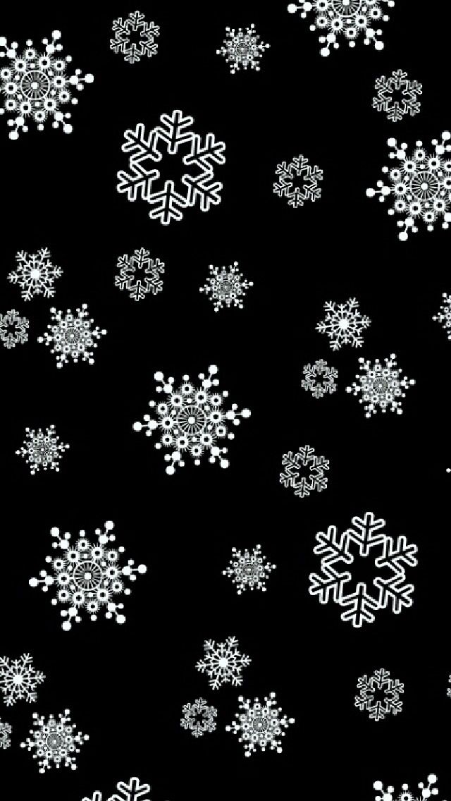 Snowflakes Wallpaper Black