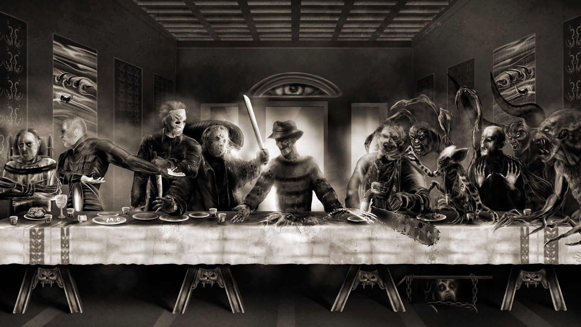 Last Supper Horror Poster 1920x1080 Wallpaper