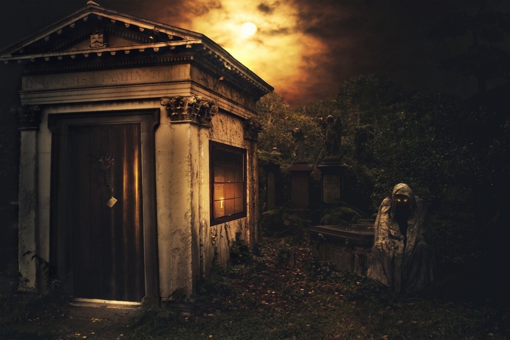 Ghost House - Creepy Halloween Facebook Cover - 1050x700 Wallpaper ...
