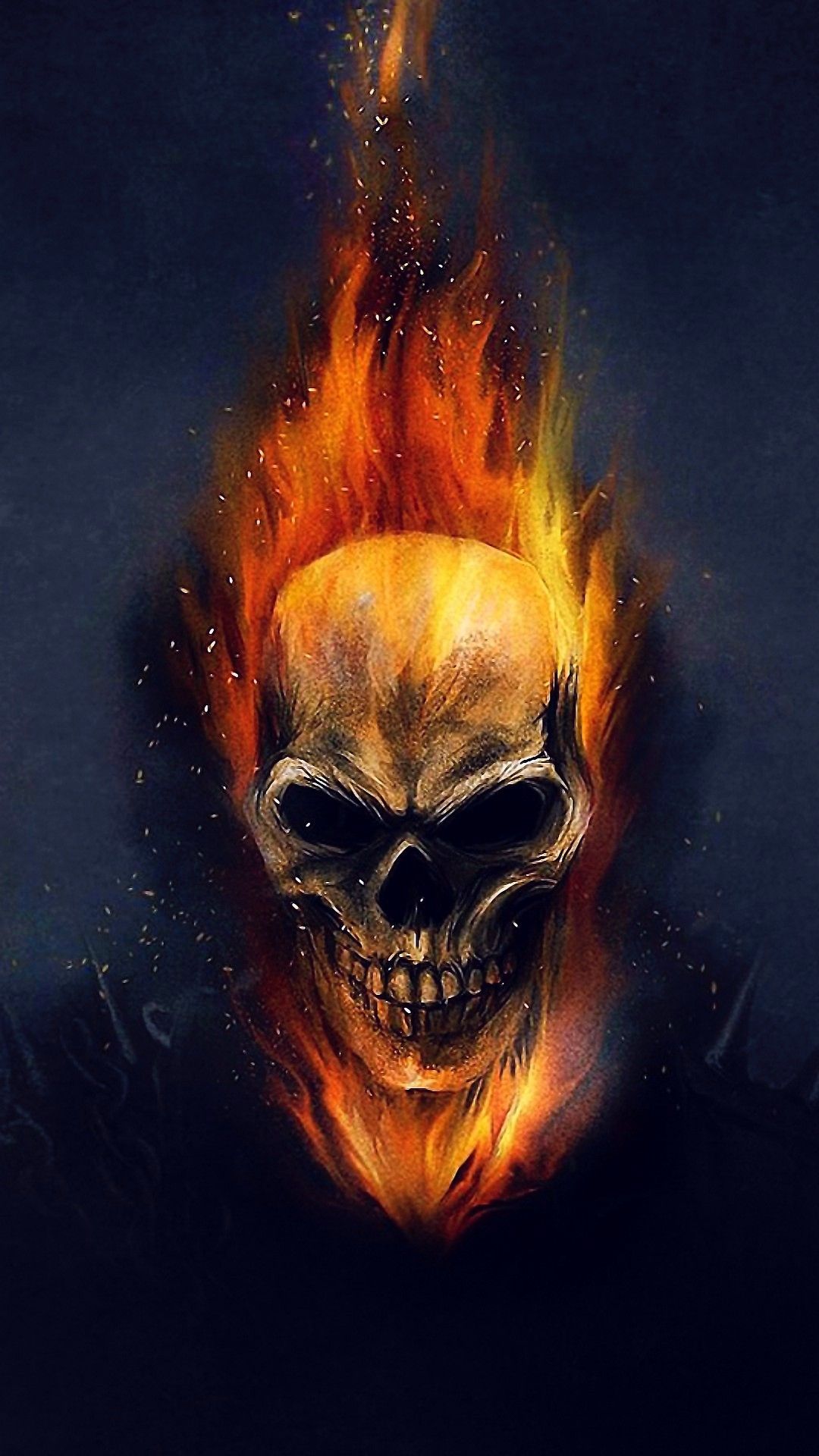 Ghost Rider Fire Skull - 1080x1920 Wallpaper - teahub.io