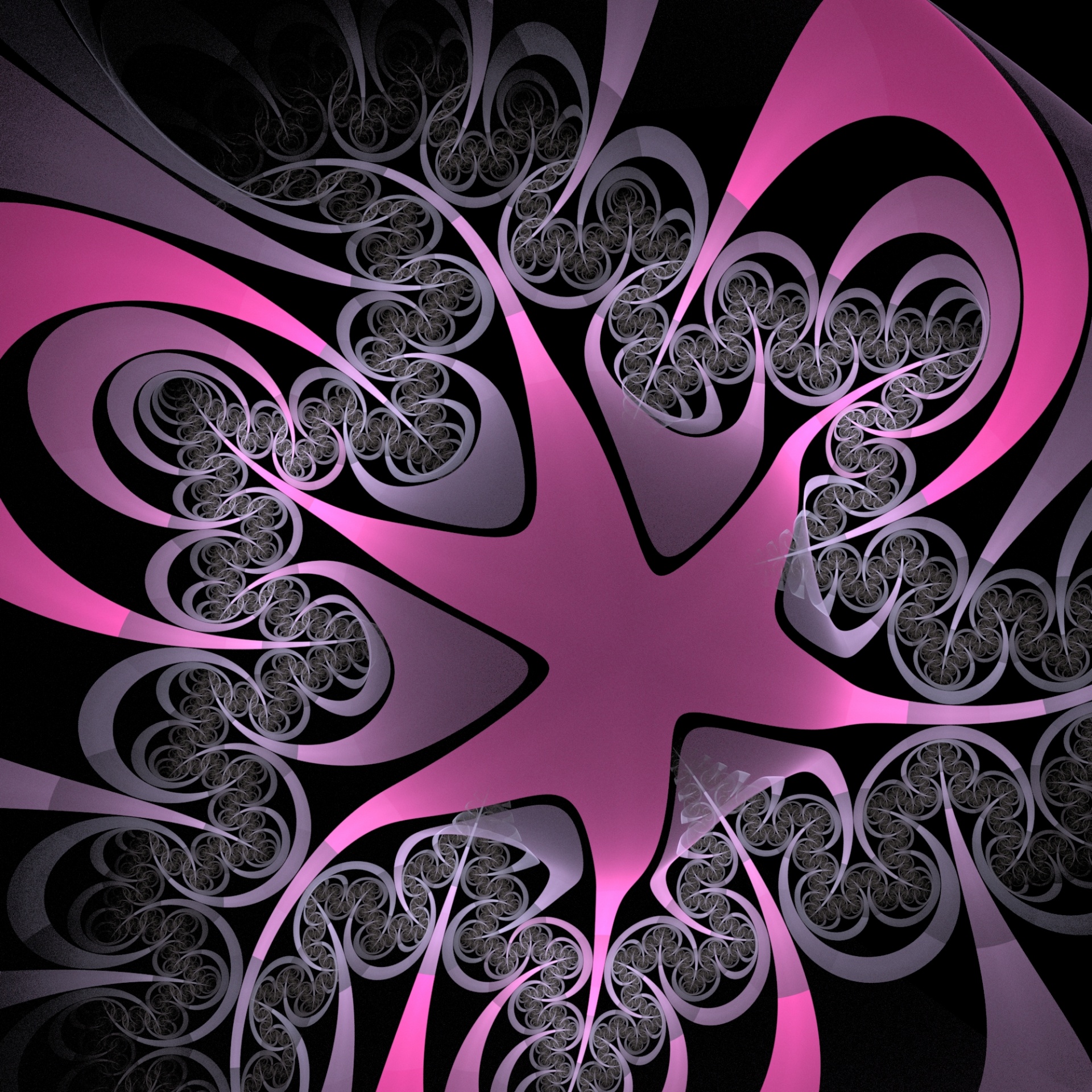 Fractal Wallpaper Pink Free Photo - Illustration - 1920x1920 Wallpaper ...