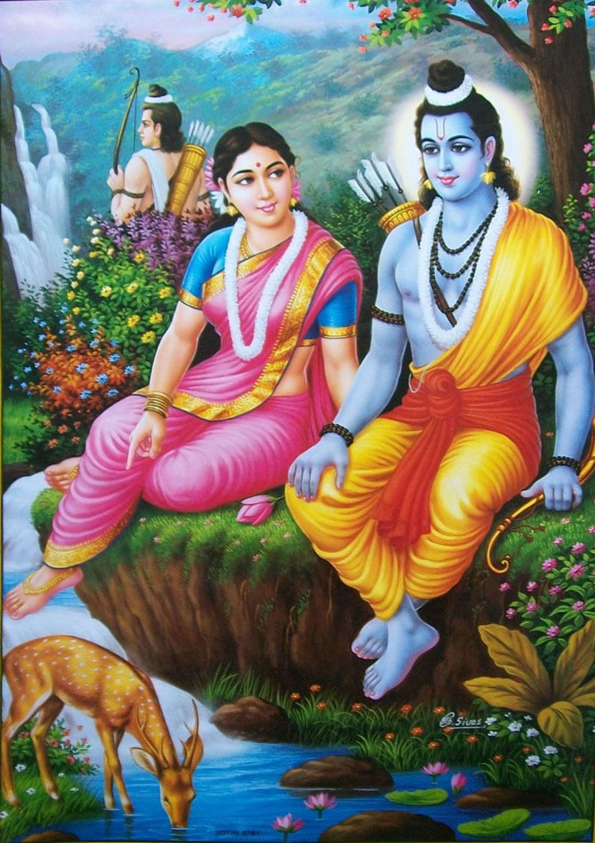 Sri Ram And Sita In Jungle - 833x1181 Wallpaper - teahub.io