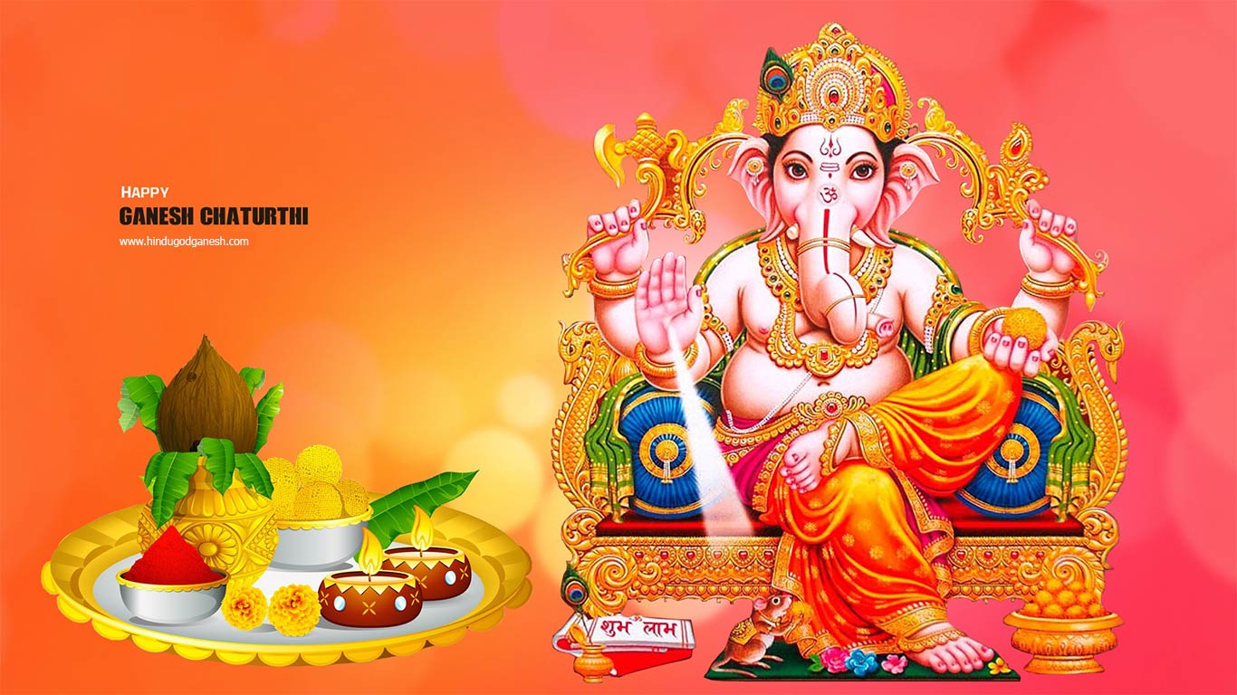 Happy Ganesh Chaturthi Hd Wallpaper - Lord Ganesh - 1366x768 Wallpaper ...