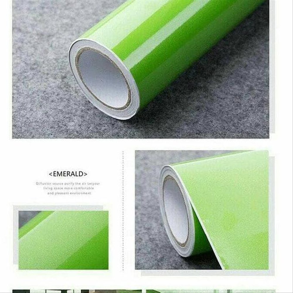 Wallpaper Sticker Premium Glossy Metalic Green Hijau - Green ...