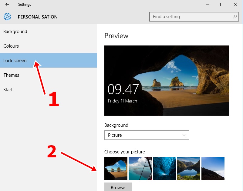 Download Windows 10 Lock Screen Settings - Teahub.io