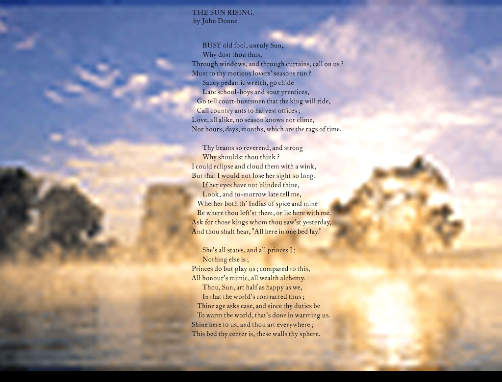 Sun Rising John Donne Poem - 1024x780 Wallpaper - teahub.io