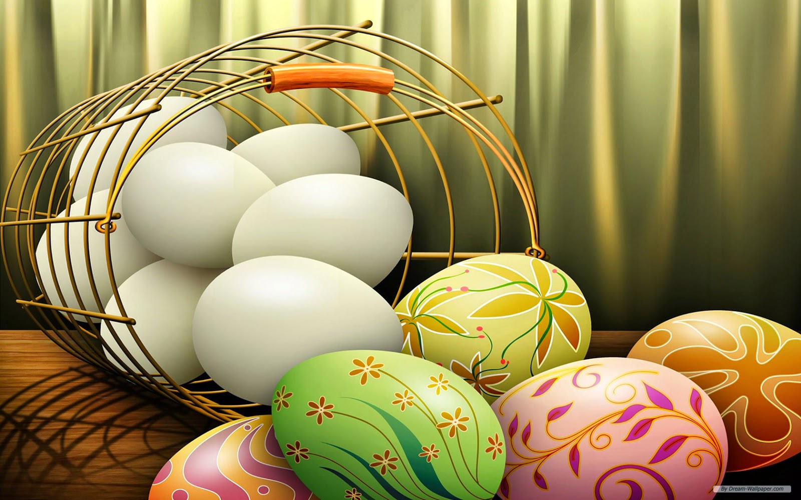 Free Easter Desktop Wallpaper - Easter Eggs On Tablet - 1600x1000 ...