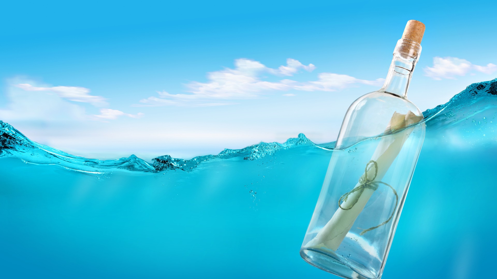High Definition Water Wallpapers Ocean Wallpapers - Message In A Bottle ...