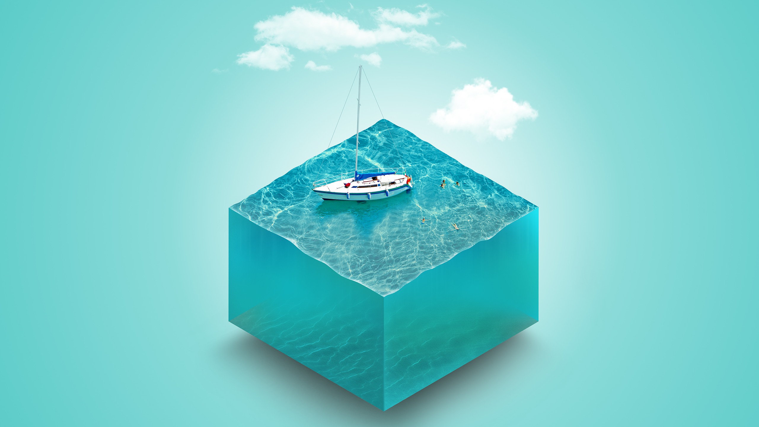 Isometric Ocean - 2560x1440 Wallpaper - teahub.io