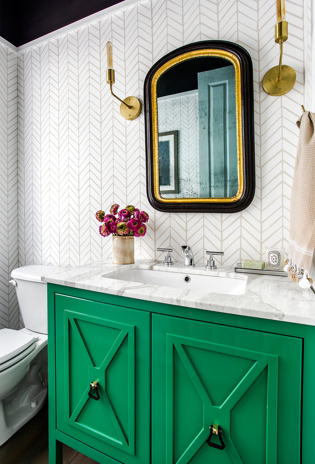 Emerald Green Powder Room - 1280x1881 Wallpaper - teahub.io
