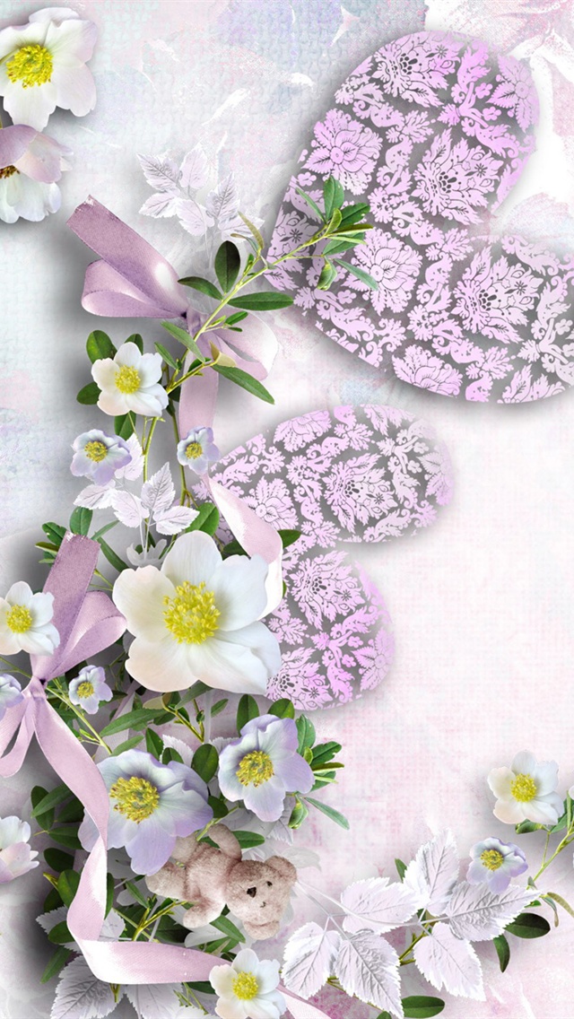 Flower And Tady Bear - 640x1136 Wallpaper - teahub.io