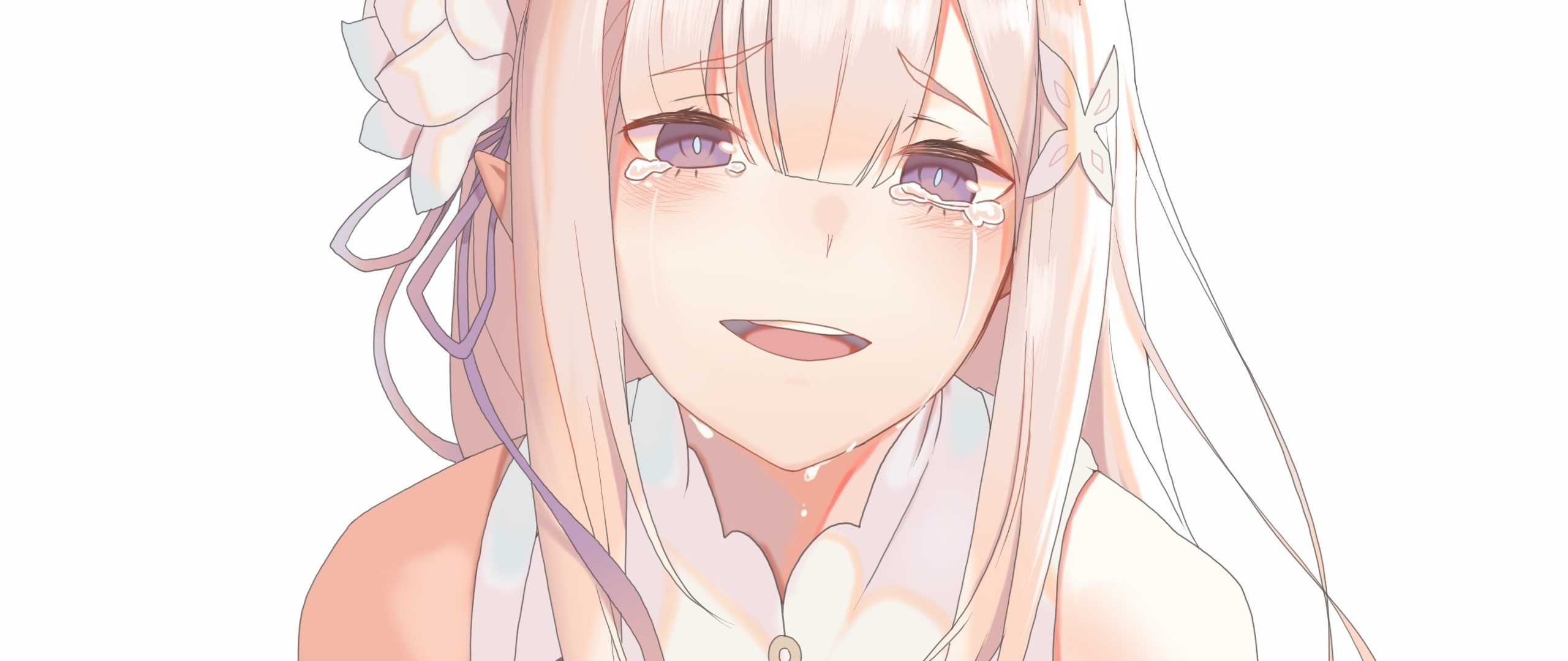 Crying, Emilia, Re - Re Zero Emilia - 2560x1080 Wallpaper - teahub.io