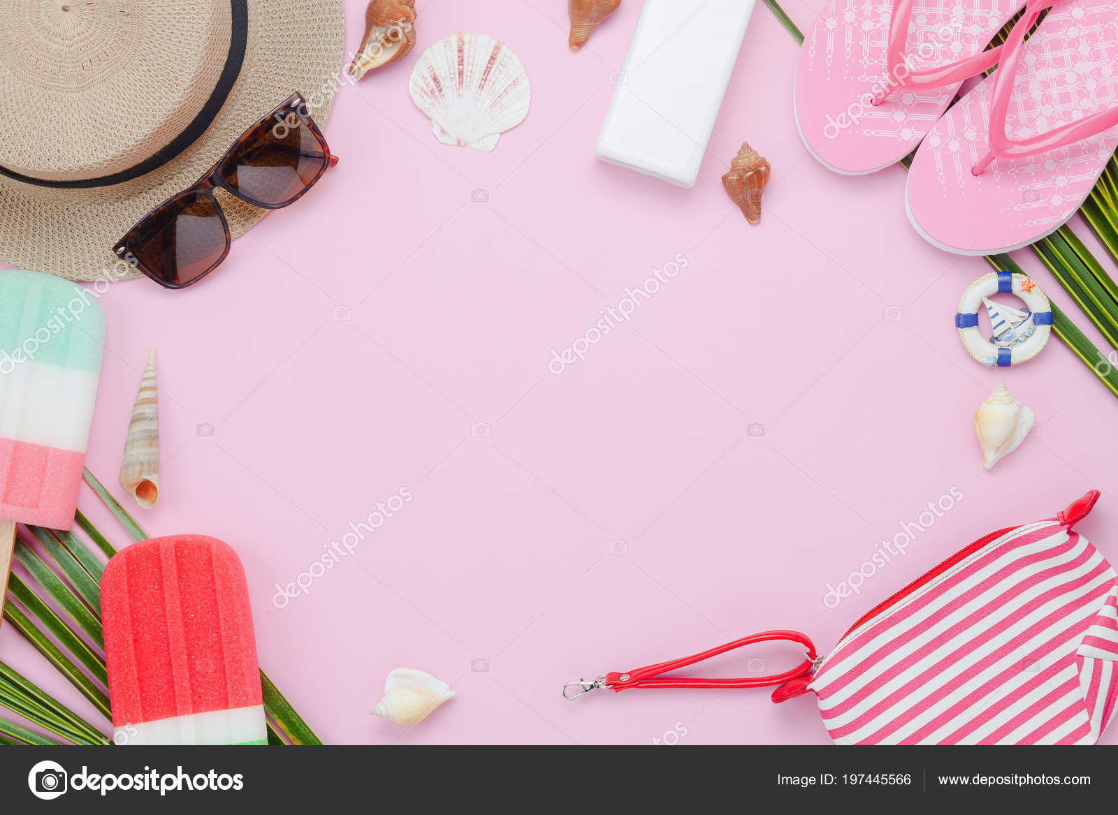 Pink Beach Flat Lay - 1600x1167 Wallpaper - teahub.io