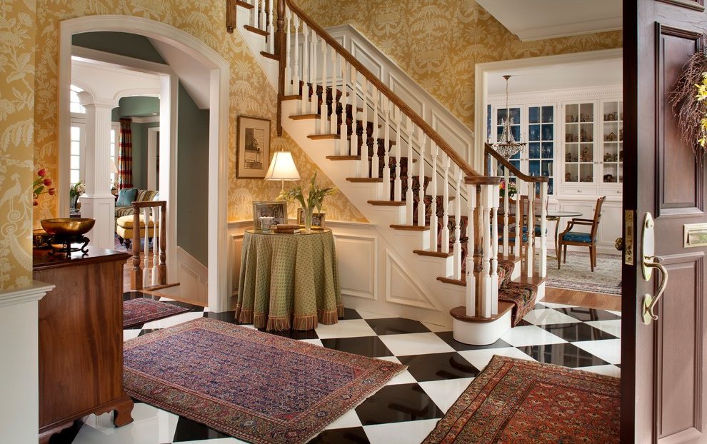 Entryway Wallpaper Entry Traditional With Entrance - Interior Design ...