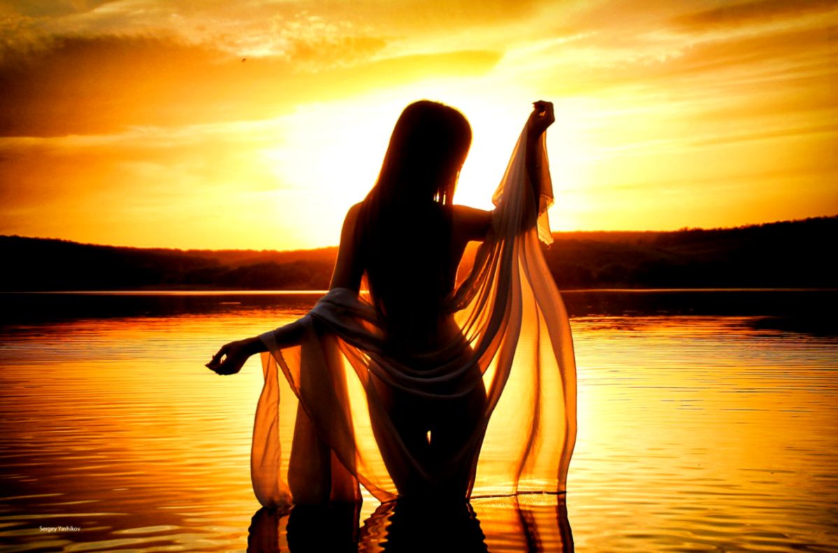 Girl Sunset Silhouette
