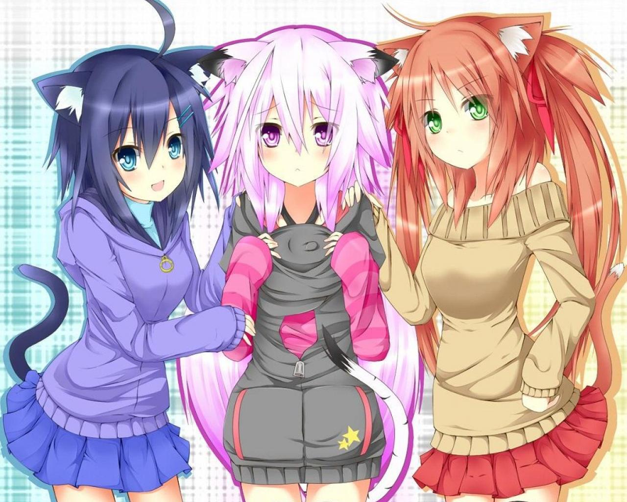 Cute Anime Girl Group - 1280x1024 Wallpaper - teahub.io