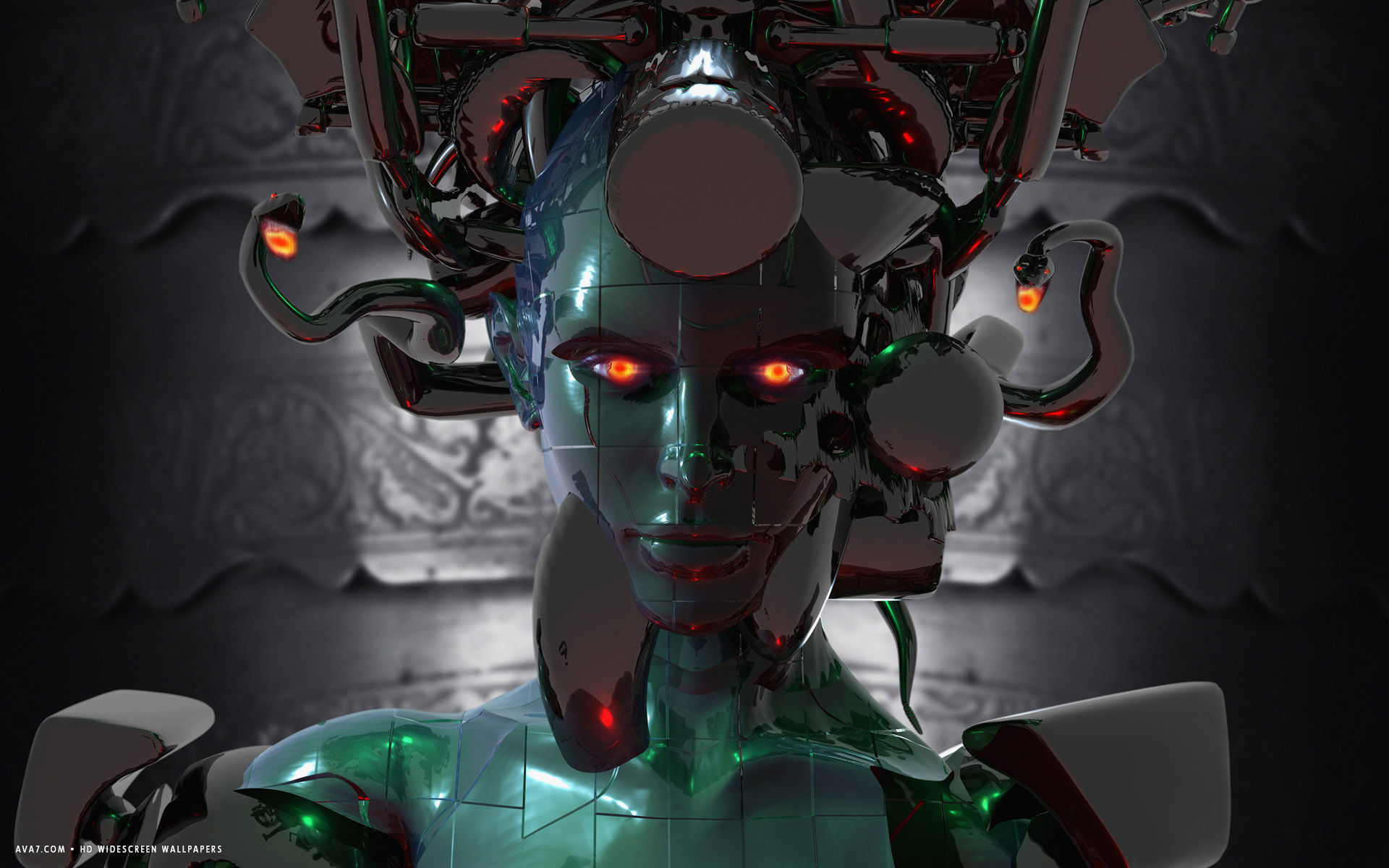 3d Cyborg Robot Alien Girl Red Eyes Hd Widescreen Wallpaper - Die Hard ...