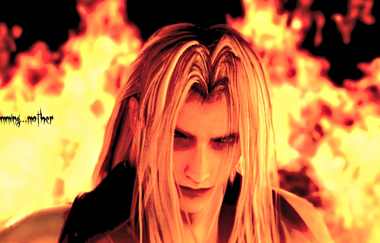 Photo Wallpaper Face, Fire, Flame, Final Fantasy, Sephiroth - Sephiroth ...
