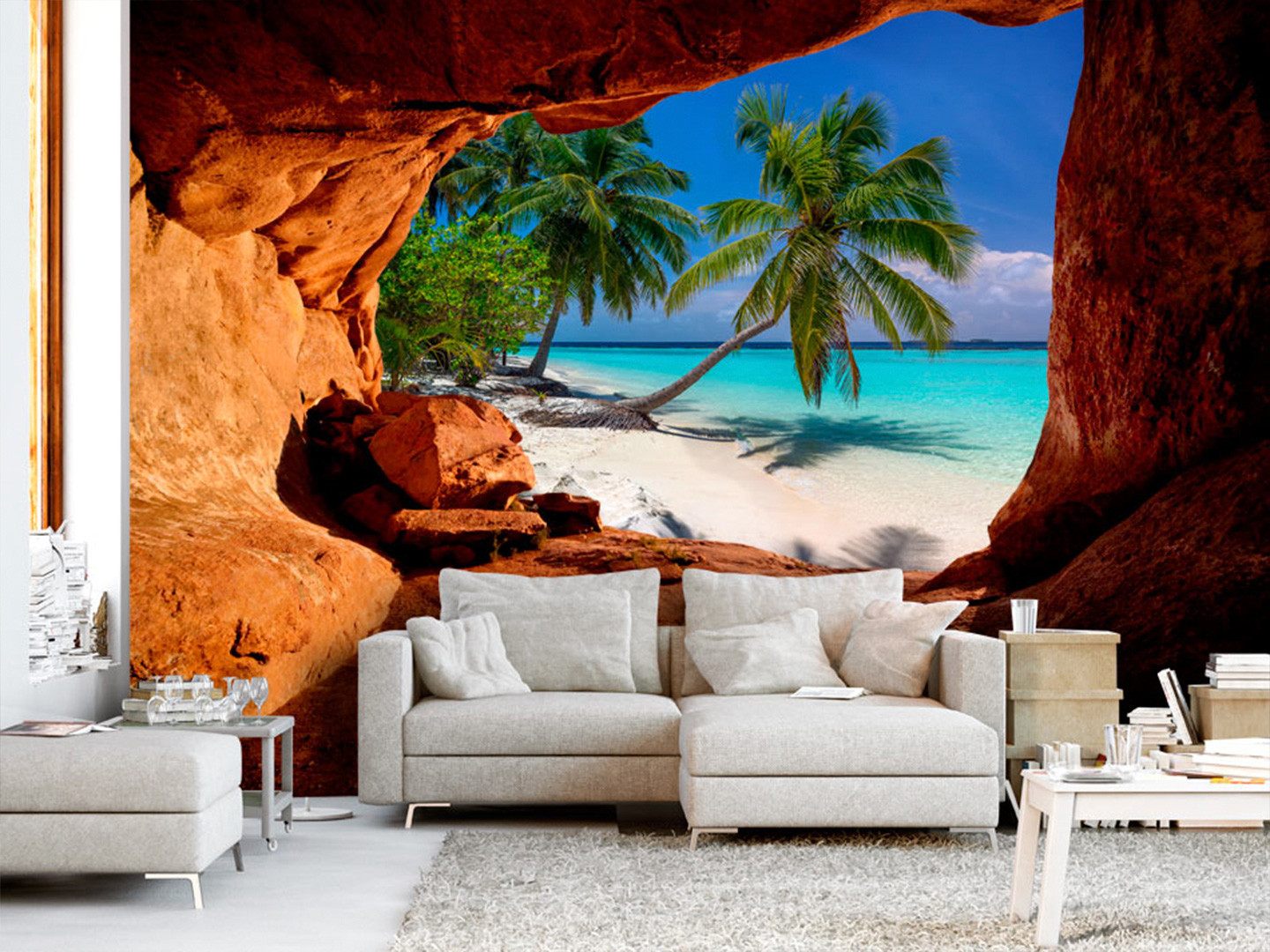 Wall Mural Cave - 3d Room Wallpaper Cubes - 1440x1080 Wallpaper - teahub.io