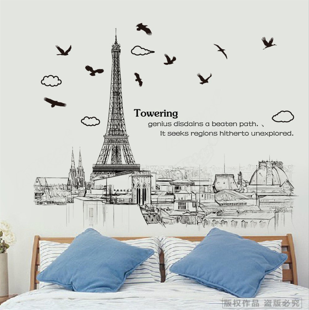 Download Wallsticker Sketsa Paris Ukuran 60x90cm - Wall Sticker Am9258 ...