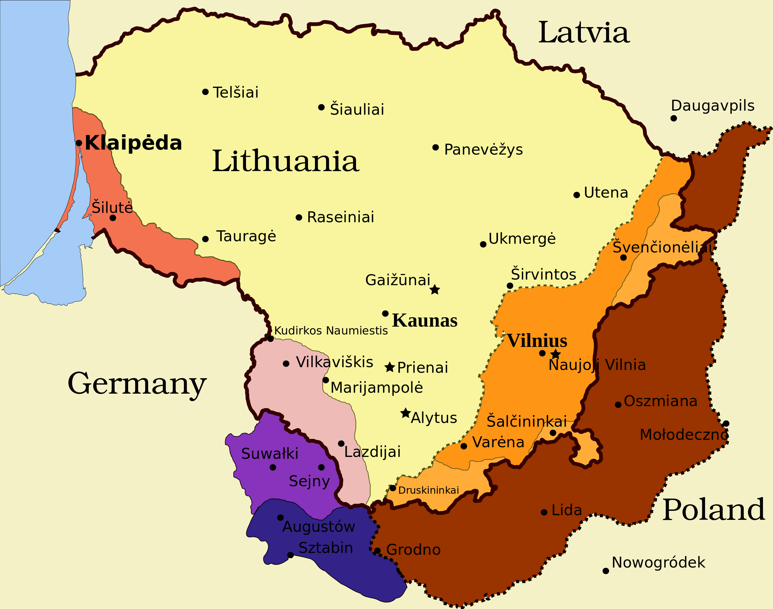 Lithuania Backgrounds, Compatible - Map Of Lithuania 1940 - 2479x1954 ...