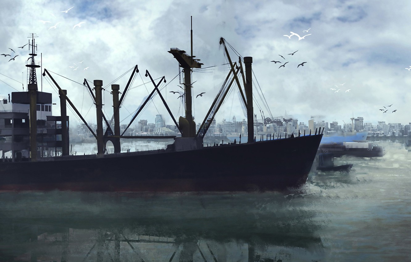 Photo Wallpaper Port, Figure, The Ship, Art, Singapore, - Handymax ...