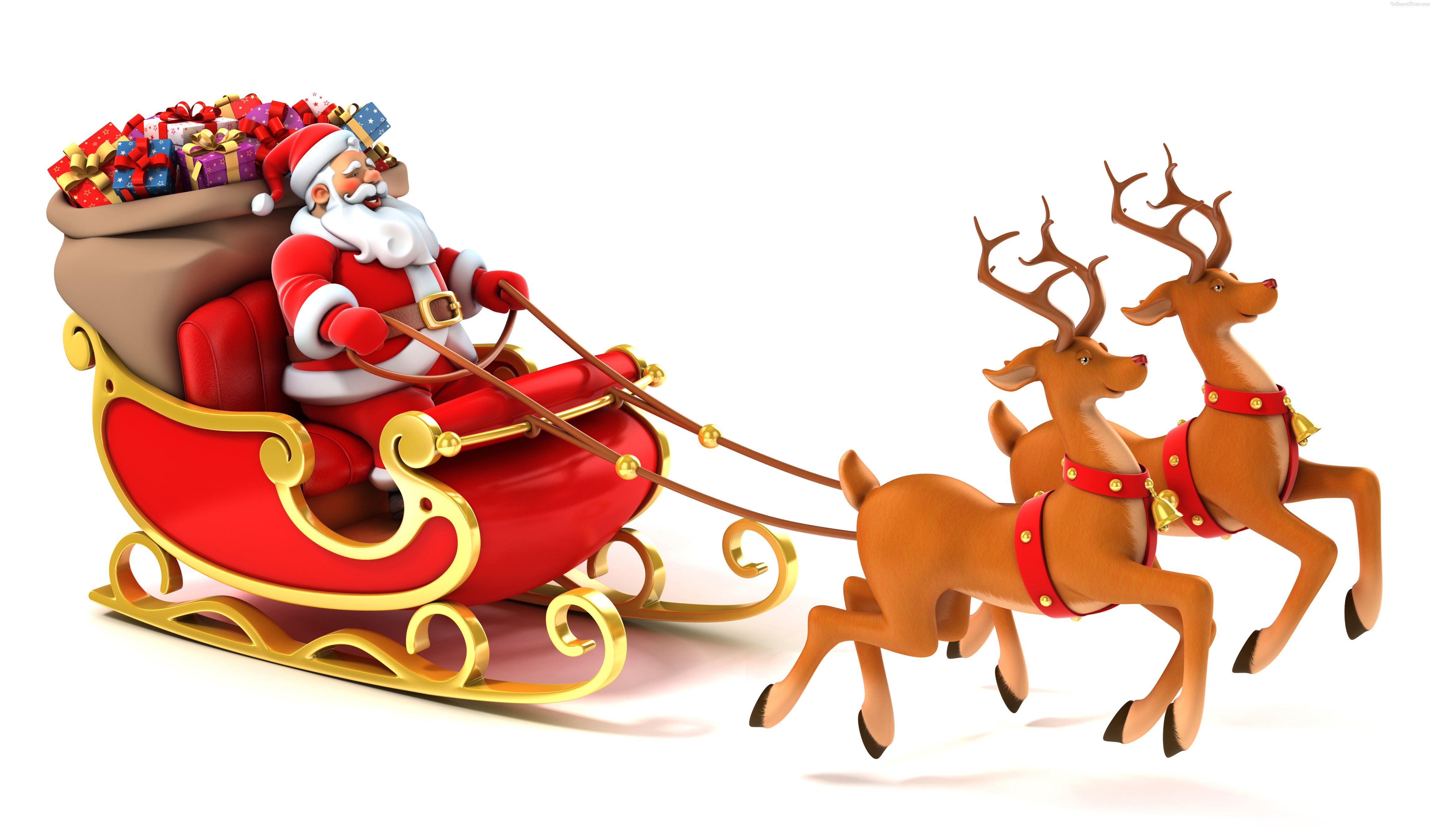 Santa Claus Wallpaper - Papa Noel Con Su Trineo - 4600x2700 Wallpaper ...