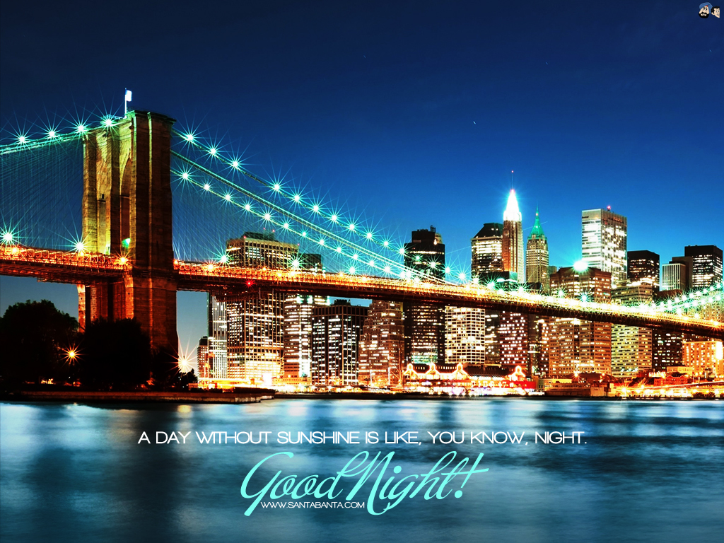Good Night Wallpaper - Brooklyn Bridge - 1024x768 Wallpaper - teahub.io