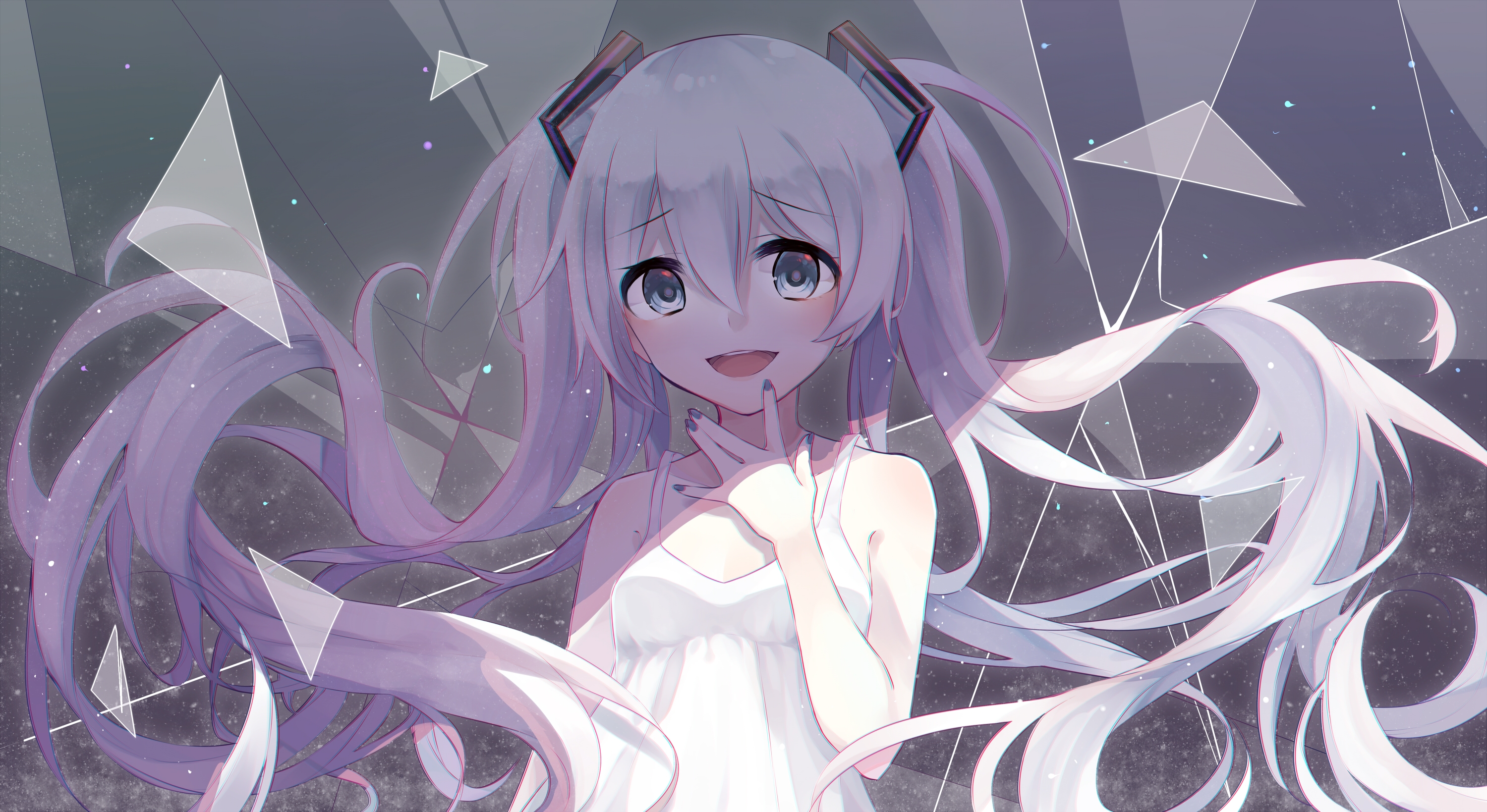 Hatsune Miku White Hair - 3000x1639 Wallpaper - teahub.io