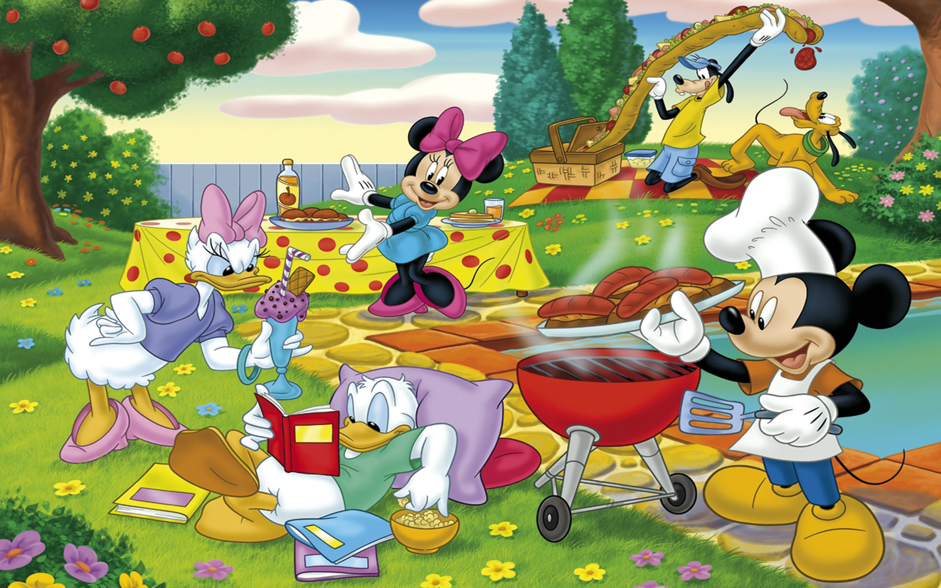 Minnie Mouse Cartoon Cookout - 1920x1200 Wallpaper - teahub.io