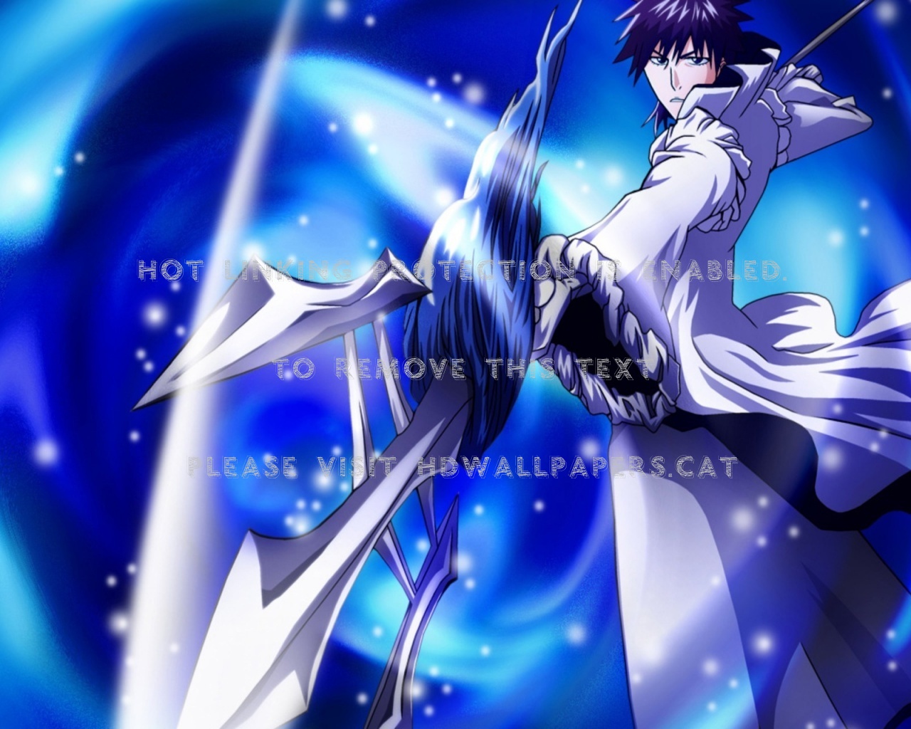 Blue Fighter Swordsman Male Anime Warrior - Kaien Shiba - 1280x1024 ...