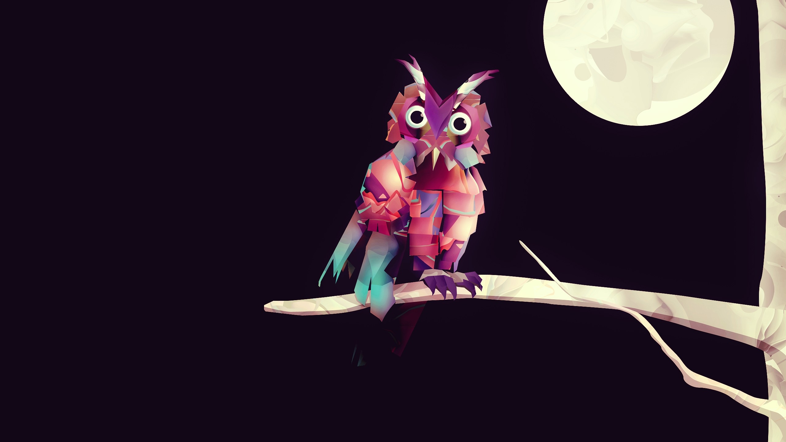 Cartoon Owl Black Background - 2560x1440 Wallpaper - teahub.io