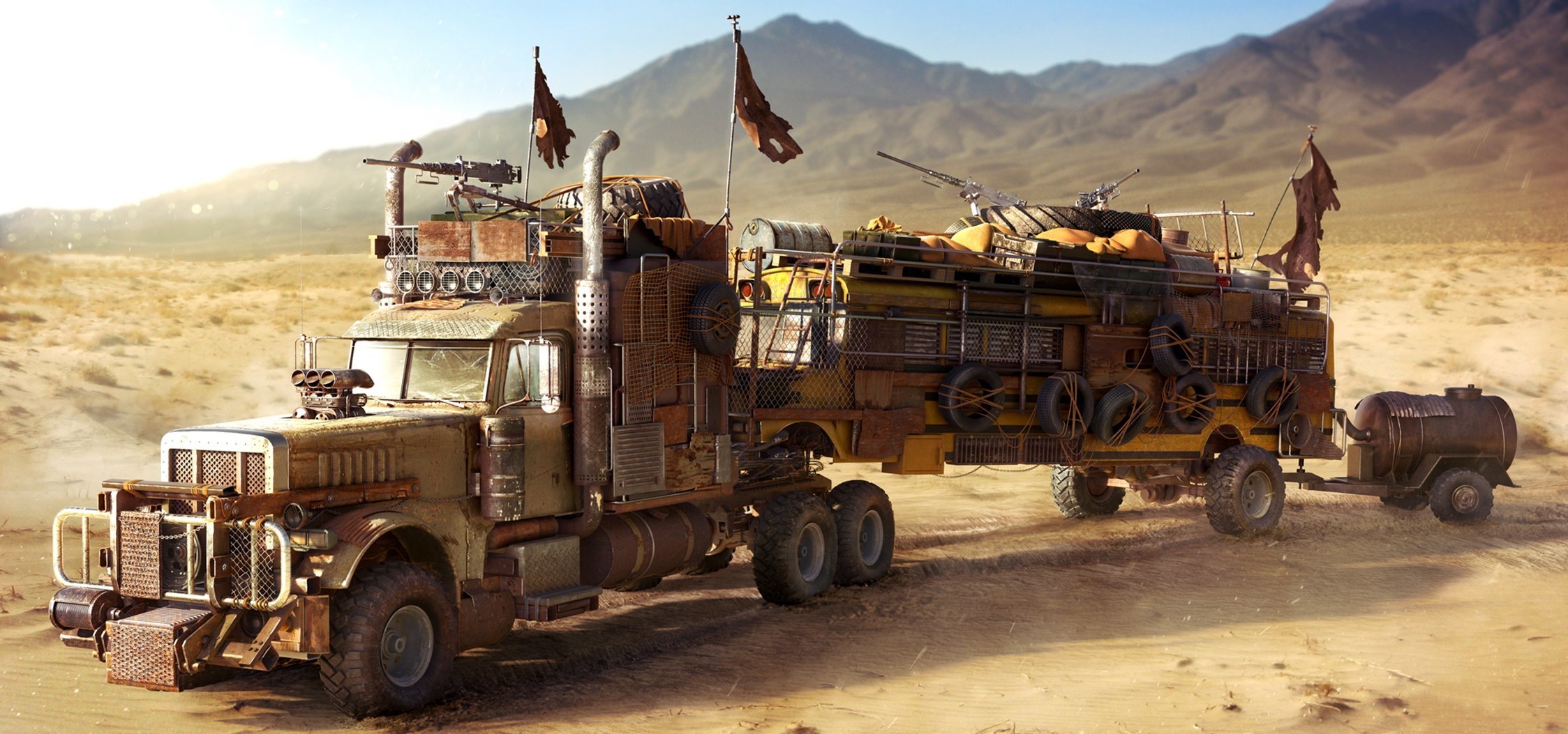 Post Apocalyptic Semi Truck - 2247x1053 Wallpaper - teahub.io