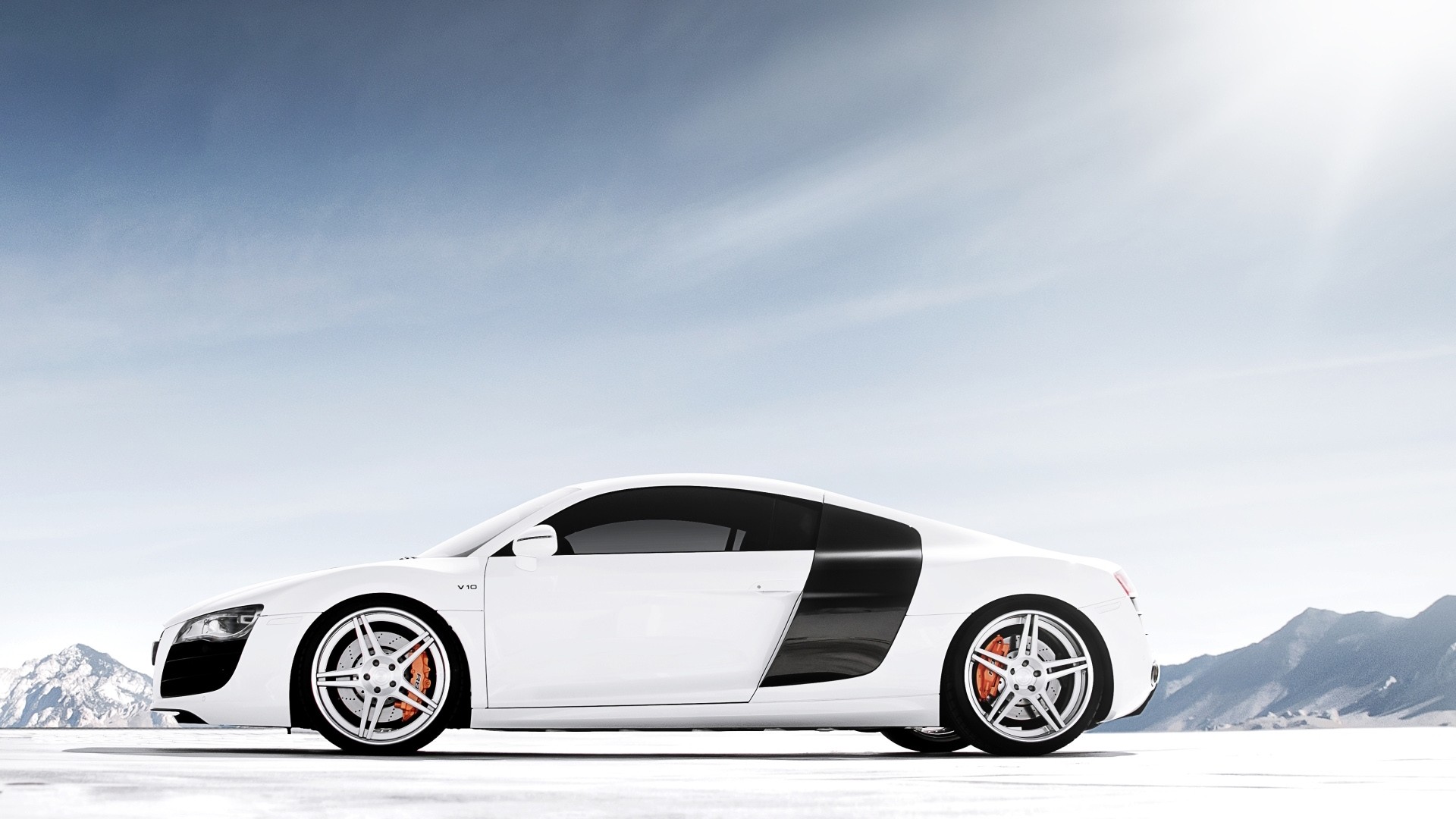 White Audi R8 V10 2012 Car Wallpaper - Hyper Cars In Snow - 1920x1080 ...