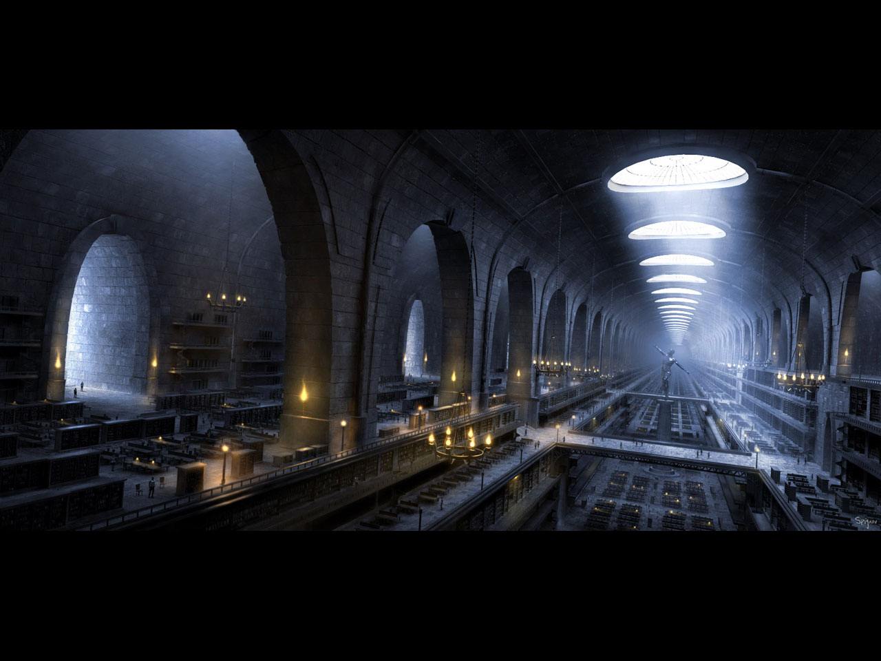 Sci Fi Library Art - 1280x960 Wallpaper - teahub.io