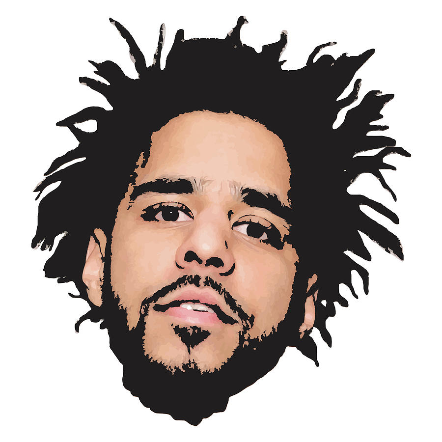 J Cole Digital Art By Trill Art - J Cole Face Drawing - 900x900 ...