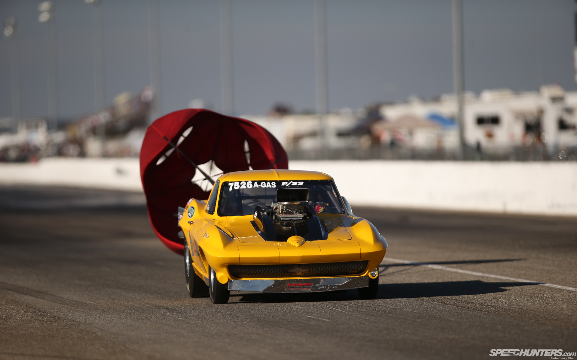 Corvette Drag Car Parachute 1920x1200 Wallpaper